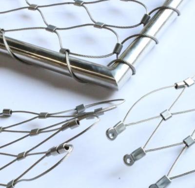 China SS316 Inox Wire Net Ferrule Flexible Stainless Steel Cable Mesh For Railings for sale