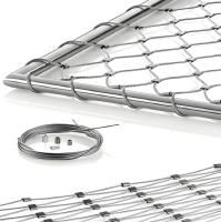China High Strength Ferrule 7x7 Hole Stainless Steel Cable Rope Mesh Plain Weave Style for sale