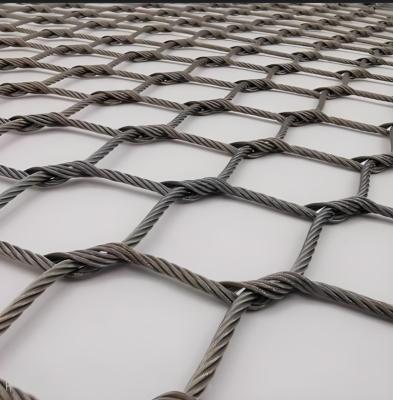 China Hand Woven 30mm Cable Netting Flexible Stainless Steel Rope Mesh For Bridge Protection for sale