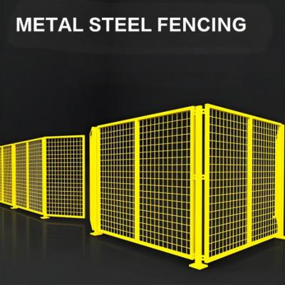 China Yellow Color Welded Workshop Isolation Net Partition Metal Wire Mesh Fencing for sale