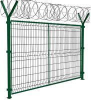 China High Density Mesh Metal Frame For Airport Railway Prison House Y Post With Barbed Wire for sale