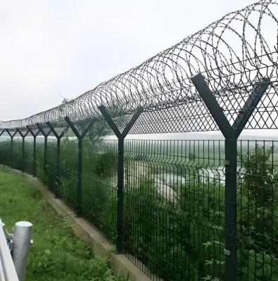 China Anti Theft PVC Coated Prison Metal Wire Mesh Fencing With Barbed Wire for sale