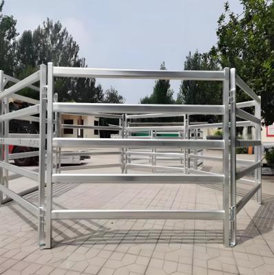 China 5 Rails Galvanized Oval Tube Metal Cattle Sheep Fence Panel for sale