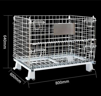 China Heavy Duty Stackable Galvanized Foldiding Storage Wire Mesh Cages for sale