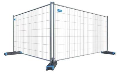 China Heras Style 2*3.5M Metal Temporary Fence Panel With Rubber Base Plate for sale