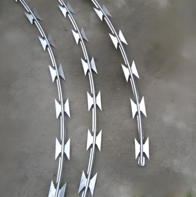 China Hot Dipped Galvanized Corrosion Resistant Razor Barbed Wire with High Tensile Strength for Security Fencing for sale