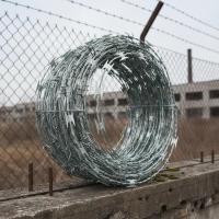 China Hot-Dipped Galvanized Razor Barbed Wire with Anti-Corrosion Coating and Sharp Razor Blades for Perimeter Security for sale