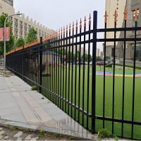 China Durable Welded Tubular Steel Fence Easy Installation Perimeter Fencing for sale