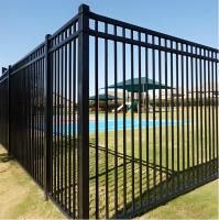 China Outdoor Residential Powder Coated 6 Feet Metal Steel Flat Top Fence for sale