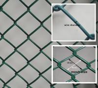 China 5.0mm Wire PVC Coated Diamond Chain Link Fence for Stadiums Football Fields for sale