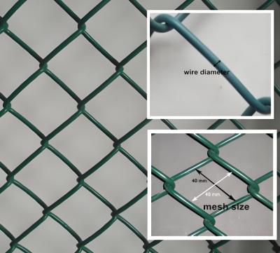 China 5.0mm Wire PVC Coated Diamond Chain Link Fence for Stadiums Football Fields for sale