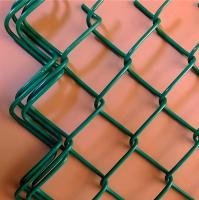 China 5.0mm Wire PVC Coated Diamond Chain Link Fence for Stadiums Football Fields for sale