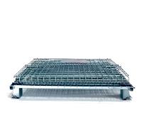 China Folding Lockable Mesh Container Wire Storage Cage Galvanized For Warehouse for sale