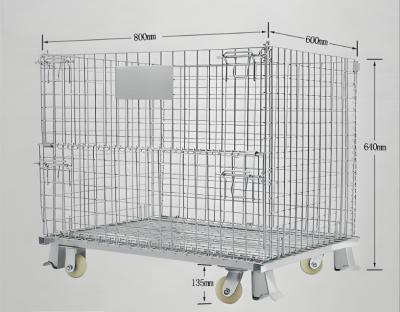 China Heavy Duty Collapsible Wire Mesh Storage Cage with Hot Dipped Galvanized Surface for sale