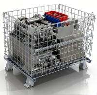 China Folding Lockable Mesh Container Wire Storage Cage Galvanized For Warehouse for sale