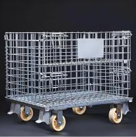 China Foldable Heavy Duty Wire Mesh Storage Cage With Wheels for Industrial Use for sale