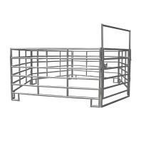 China Heavy Duty Galvanized 6 Rails Cattle Fence Panel 10 Foot High Livestock Corral Fence System Hot Dipped Steel for sale