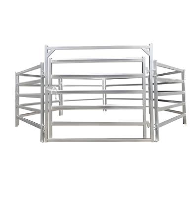 China 6 Rails Hot Dipped Galvanized Cattle Fence Panel 1.8m Height Portable Livestock System for sale