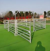 China Hot Dipped Galvanized 6 Rails 10 Foot High Heavy Duty Cattle Fence Panel for Livestock Corral for sale