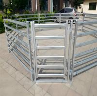 China Hot Dipped Galvanized 6 Rails 10 Foot High Heavy Duty Cattle Fence Panel for Livestock Corral for sale