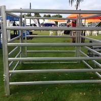 China Heavy Duty Galvanized 6 Rails Cattle Fence Panel 10 Foot High Livestock Corral Fence System Hot Dipped Steel for sale