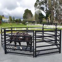 China Heavy Duty Galvanized 6 Rails Cattle Fence Panel 10 Foot High Livestock Corral Fence System Hot Dipped Steel for sale