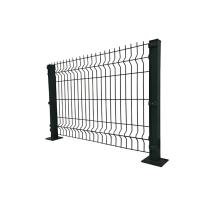 China Galvanized PVC Coated 6FT High 3D Curved V Mesh Security Fence Panel RAL6005 Green 50x200mm Hole Anti Climb System for sale