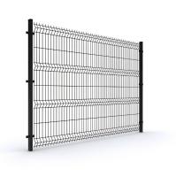 China Decorative RAL6005 PVC Coated 6FT High V Mesh Security Fence Panel 50x200mm Hole 3D Curved Garden Perimeter System for sale