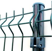 China Decorative RAL6005 PVC Coated 6FT High V Mesh Security Fence Panel 50x200mm Hole 3D Curved Garden Perimeter System for sale