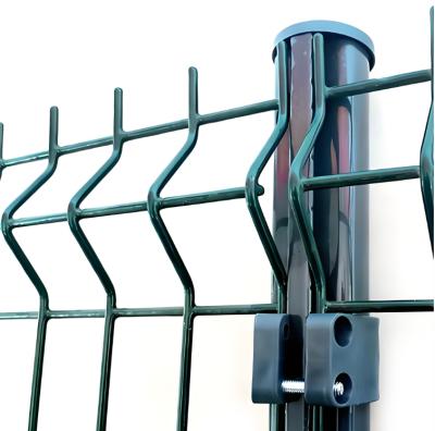 China Decorative RAL6005 PVC Coated 6FT High V Mesh Security Fence Panel 50x200mm Hole 3D Curved Garden Perimeter System for sale