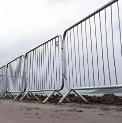 China Heavy Duty Crowd Control Barrier Galvanized Steel Safety Barricade Fence 1.1m Height 2m Length for sale