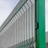 China PVC Coated 358 Anti Climb Security Fence Panel 2m High 4mm Galvanized Wire Core Dark Green RAL6005 for sale