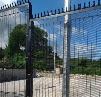 China PVC Coated 358 Anti Climb Security Fence Panel 2m High 4mm Galvanized Wire Core Dark Green RAL6005 for sale