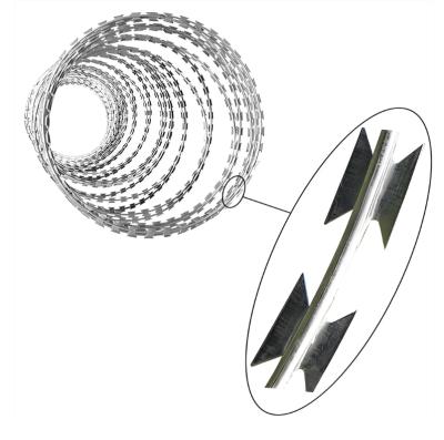 China Galvanized Steel Plate Razor Barbed Wire with 500mm Outer Diameter and High Tensile Strength for Secure Fencing for sale