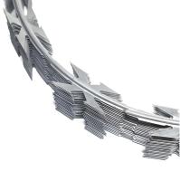 China CBT-65 Razor Barbed Wire Coil with 500mm Outer Diameter and 14 Gauge Core Wire for Border Protection for sale
