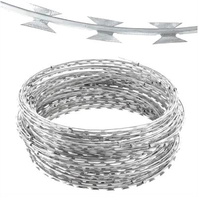 China Hot Dipped Galvanized BTO-22 Razor Barbed Wire with 14 Gauge Core for Border Protection for sale
