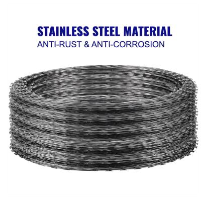 China Hot Dipped Galvanized CBT-65 Razor Barbed Wire with 500mm Outer Diameter for High Security for sale