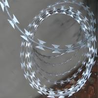 China CBT-65 Galvanized Razor Barbed Wire with 500mm Outer Diameter for Secure Perimeter Fencing for sale