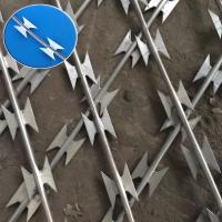 China Hot Dipped Galvanized CBT-65 Razor Barbed Wire with 500mm Outer Diameter for High Security for sale
