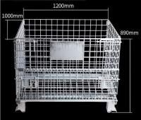 China Heavy Duty Wire Mesh Storage Cage 1000kg Load Capacity High Stack Stack Up 1200x800x1000mm for sale
