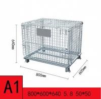 China Stackable Wire Mesh Storage Cage 1200x800x1000mm Hot-Dip Galvanized High Stack Stack Up for sale