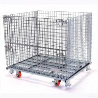 China Hot-Dip Galvanized Wire Mesh Storage Cage 1000x200x840mm Anti-Rust Fold Down Knockdown for sale