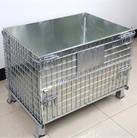China Fold Down Knockdown Collapsible Wire Mesh Storage Cage with Half Drop Gate and Hot-Dip Galvanized Finish for sale
