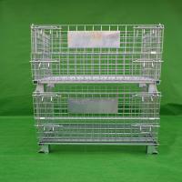 China Anti-Rust Fold Down Wire Storage Cage with 50x100mm Mesh Opening Wire Mesh Storage Cage for sale