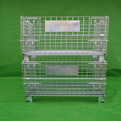 China Anti-Rust Fold Down Wire Storage Cage with 50x100mm Mesh Opening Wire Mesh Storage Cage for sale