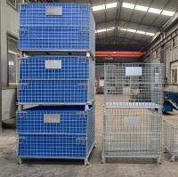 China Hot-Dip Galvanized Wire Mesh Storage Cage 1000x200x840mm Anti-Rust Fold Down Knockdown for sale
