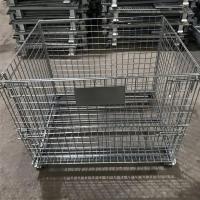 China Hot-Dip Galvanized Wire Mesh Storage Cage 1000x200x840mm Anti-Rust Fold Down Knockdown for sale