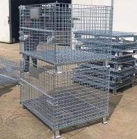 China Stackable Wire Mesh Storage Cage 1200x800x1000mm Hot-Dip Galvanized High Stack Stack Up for sale