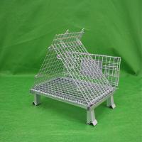 China Anti-Rust Fold Down Wire Storage Cage with 50x100mm Mesh Opening Wire Mesh Storage Cage for sale