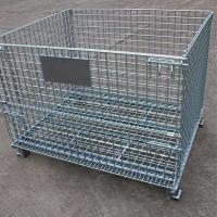 China Heavy Duty Wire Mesh Storage Cage 1000kg Load Capacity High Stack Stack Up 1200x800x1000mm for sale